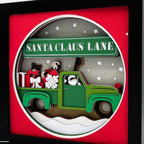 3D SANTA CLAUS LANE Shadow Box 3D Christmas Svg for Cricut - Etsy