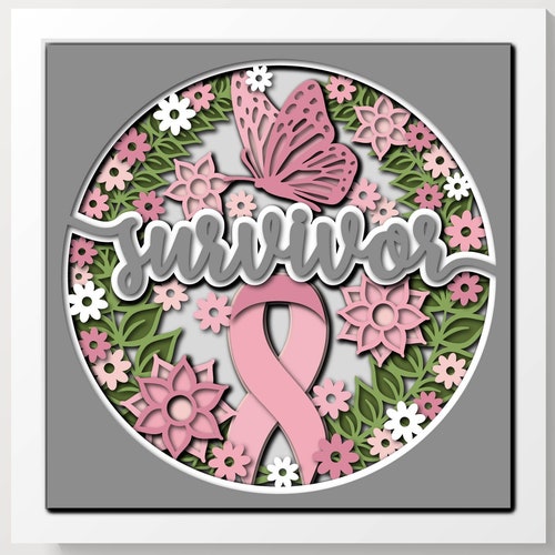 3D SURVIVOR Svg AWARENESS RIBBON Svg for Cricut for - Etsy