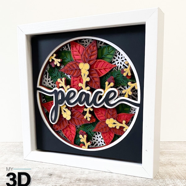 Christmas Shadow Box Svg - Etsy