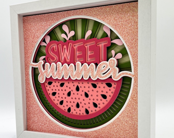 3D SWEET SUMMER SVG summer Shadow Box Svg 3D Watermelon Svg - Etsy