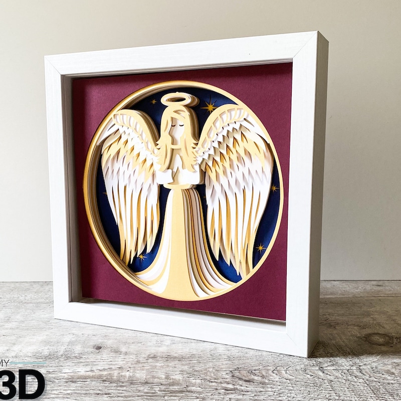 Shadow Box Angel Svg - Etsy