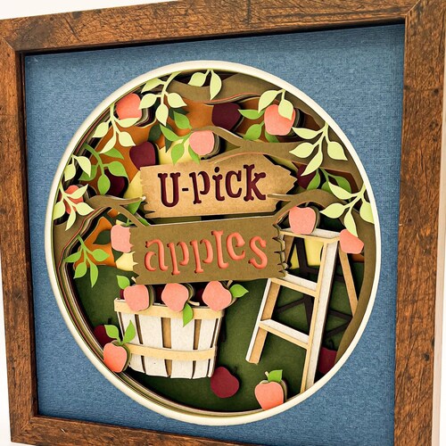 3D APPLE PICKING Svg FALL Shadow Box Svg for Cricut for - Etsy