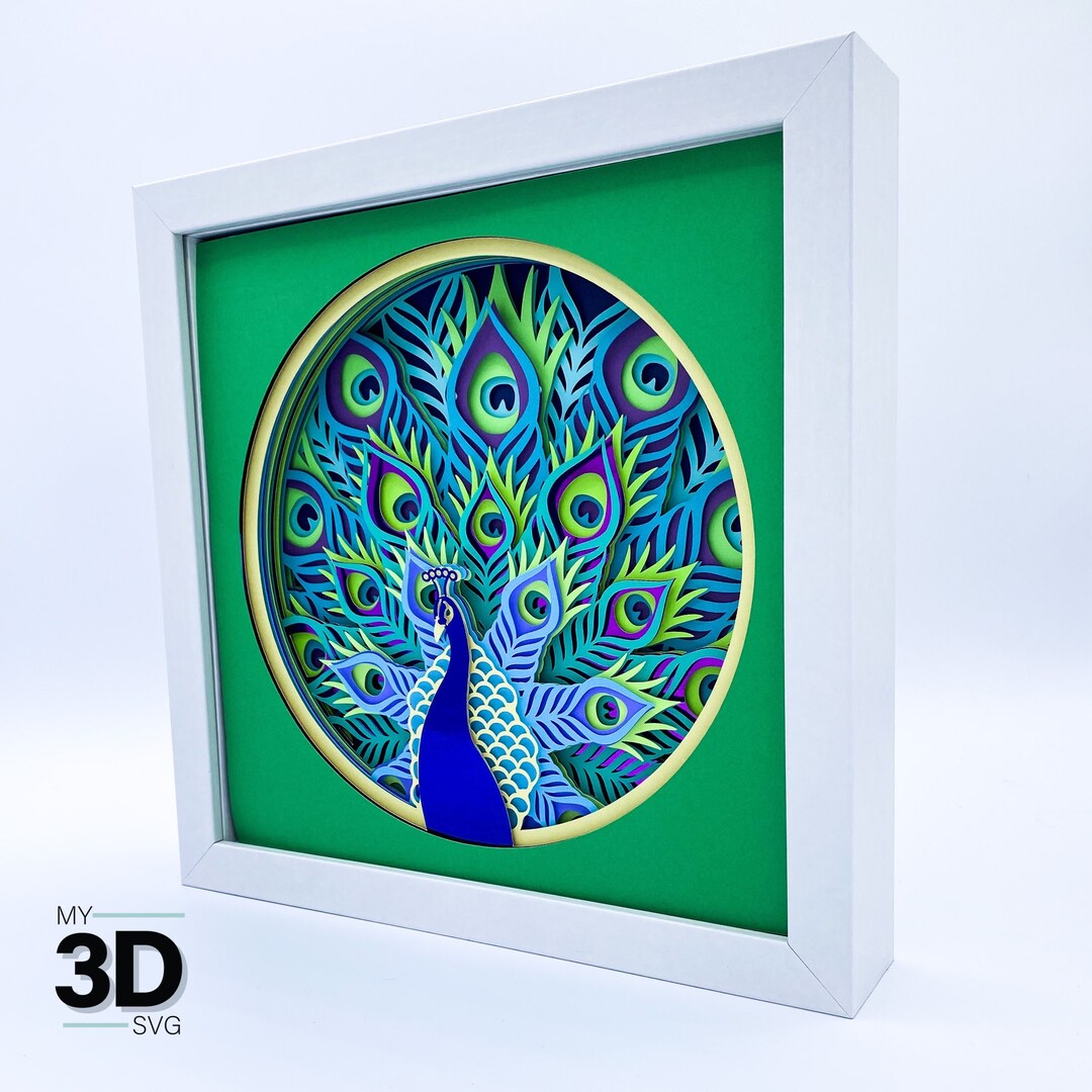 3D PEACOCK SVG - PEACOCK Shadow Box - for Cricut - for Silhouette - Etsy