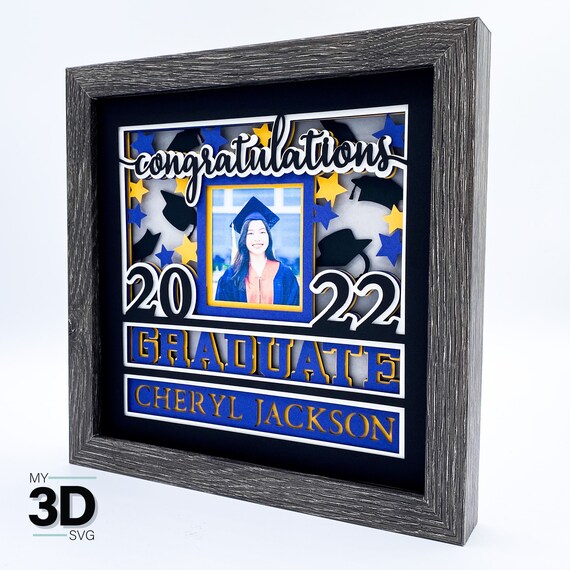 CUSTOMIZABLE 3D GRADUATION Shadow Box Svg for Cricut for - Etsy