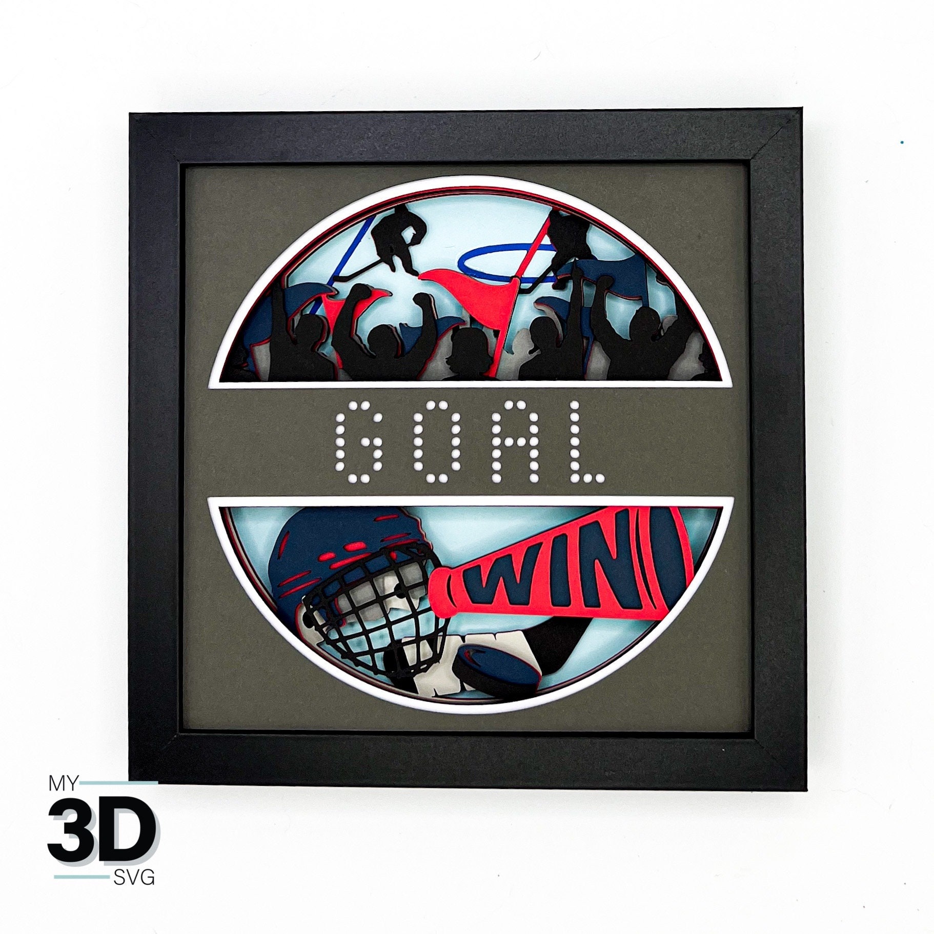 3D HOCKEY SVG SPORTS Shadow Box Svg layered Cardstock Svg - Etsy