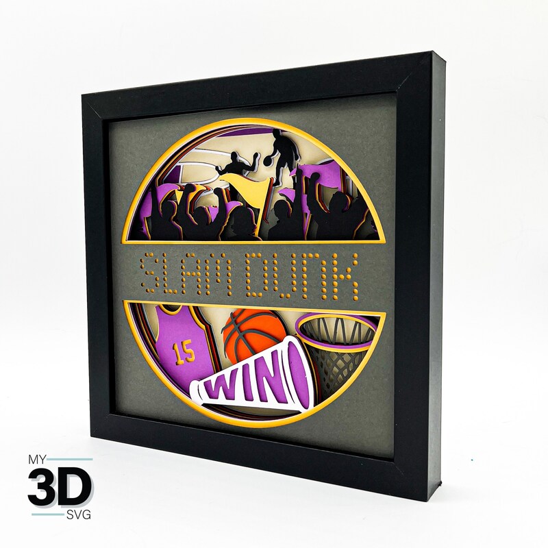 Basketball Shadow Box Svg - Etsy