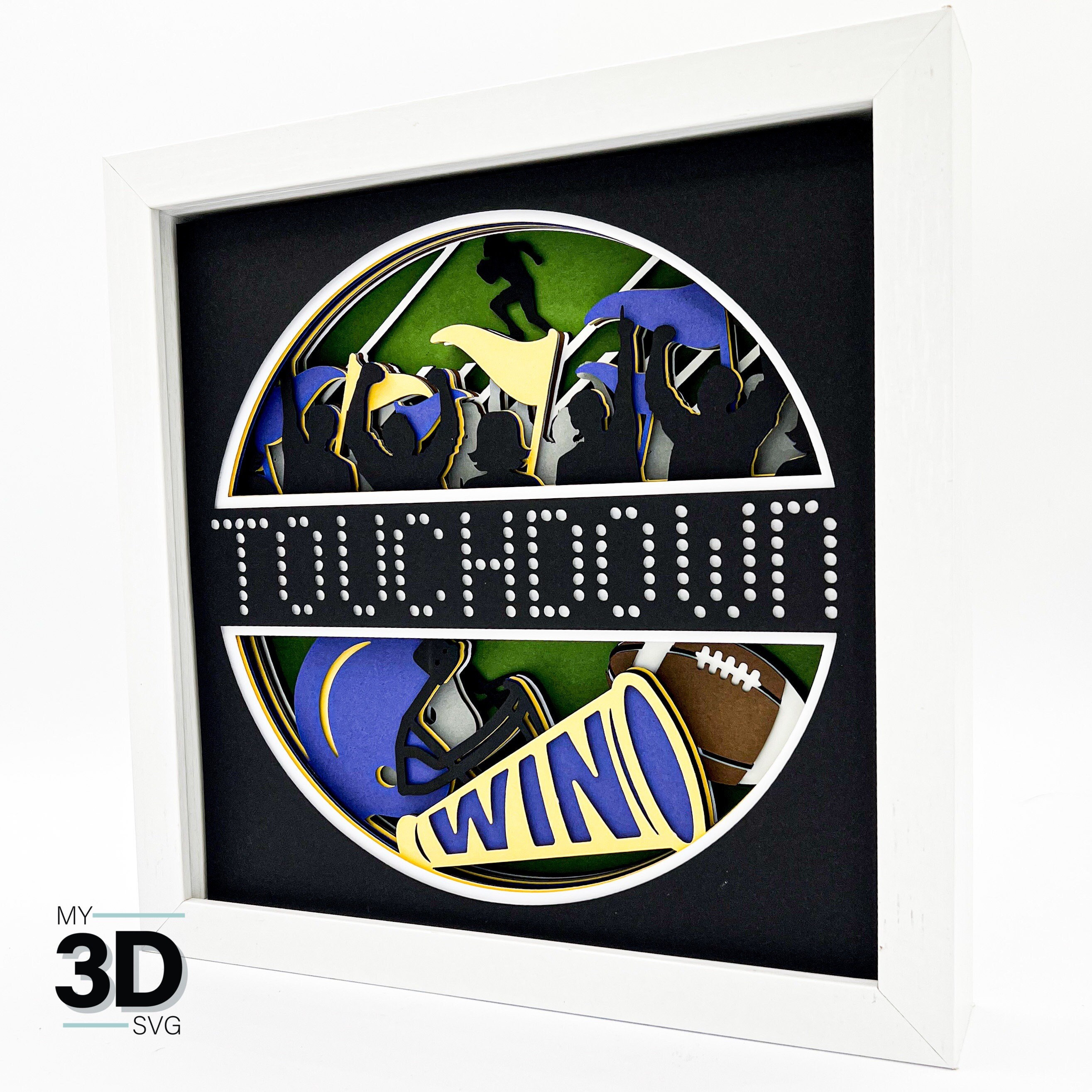 3D FOOTBALL SVG -SPORTS Shadow Box Svg -layered Cardstock Svg - for ...