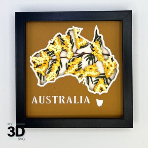 3D AUSTRALIA SVG - Golden Wattle Svg - Shadow Box Svg for Cricut - for ...