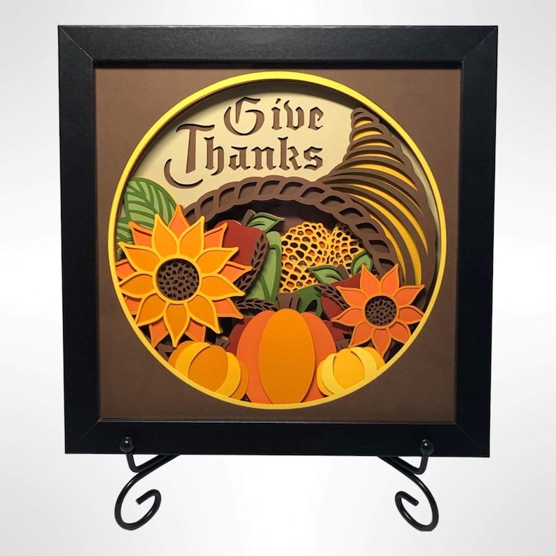 3D CORNUCOPIA Svg - THANKSGIVING Shadow Box Svg - for Cricut - for ...