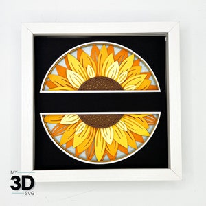 3D Customizable Sunflower SVG - Layered Shadow Box Svg - for Cricut ...