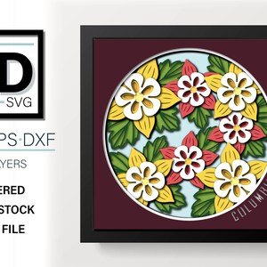 3D COLUMBINE FLOWER Shadow Box Svg - for Cricut - for Silhouette - Etsy