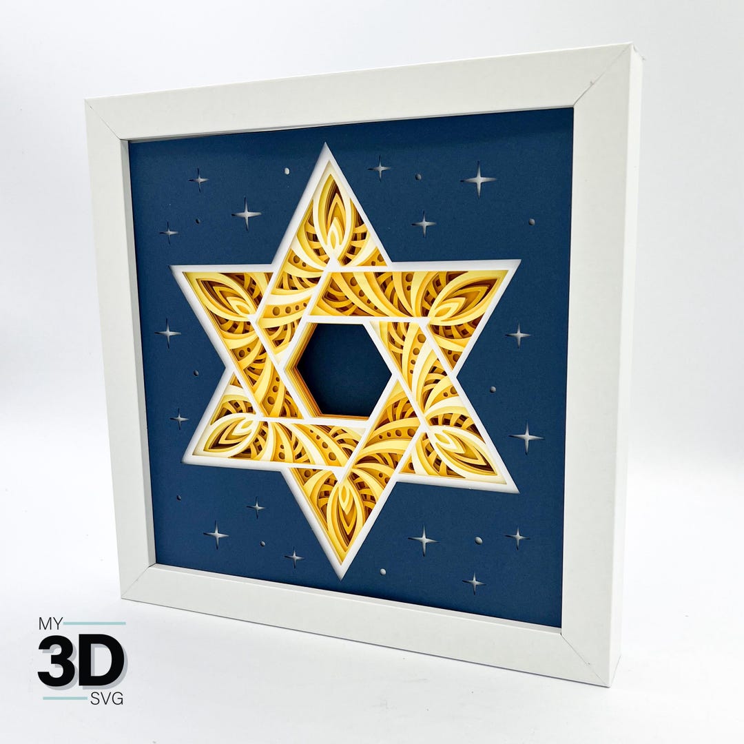3D STAR of DAVID Svg - HANUKKAH Shadow Box Svg - for Cricut - for ...