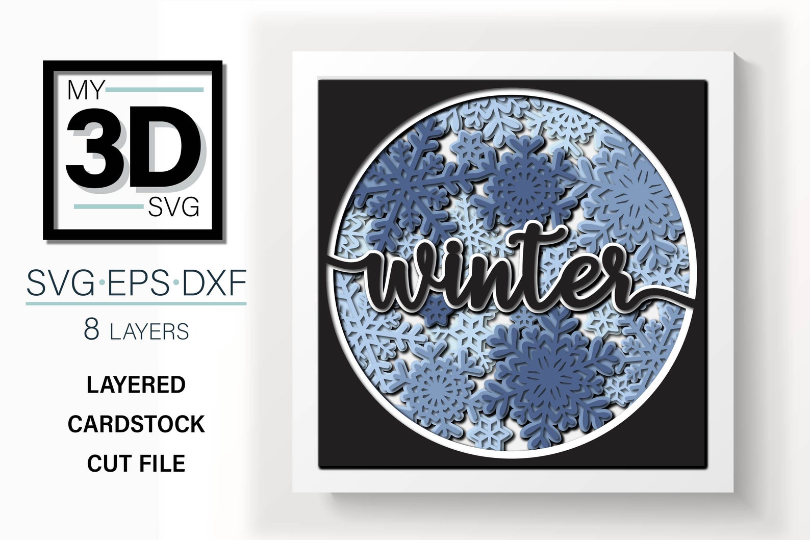 3D WINTER SVG WINTER Shadow Box for Cricut for - Etsy