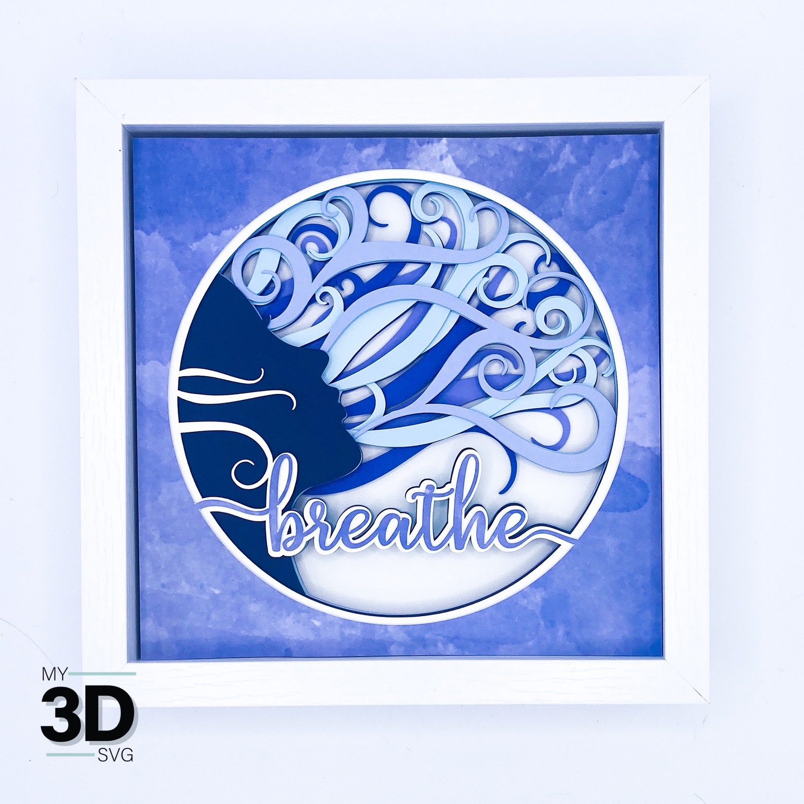 3D INHALE EXHALE BREATHE Release Shadow Box for Cricut for | Etsy