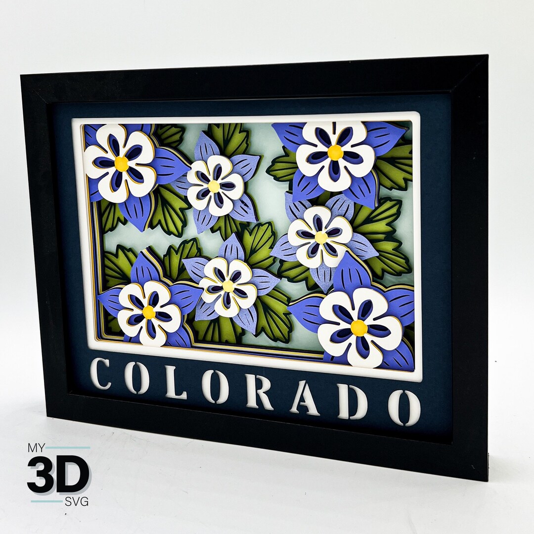 3D COLORADO SVG - Blue Columbine Svg - for Cricut - for Silhouette - Etsy