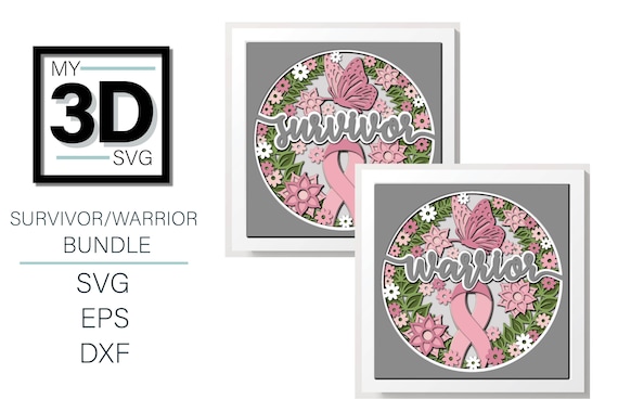 3D SURVIVOR/WARRIOR Svg Awareness RIBBON Svg for Cricut - Etsy