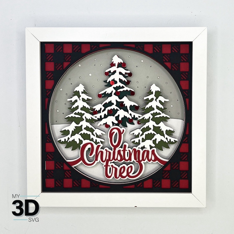 O Christmas TREE Svg - 3D Christmas Svg - CHRISTMAS Shadow Box Svg ...