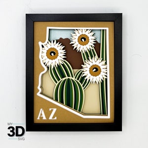 3D ARIZONA SVG - Cactus Blossom Svg - for Cricut - for Silhouette - Etsy
