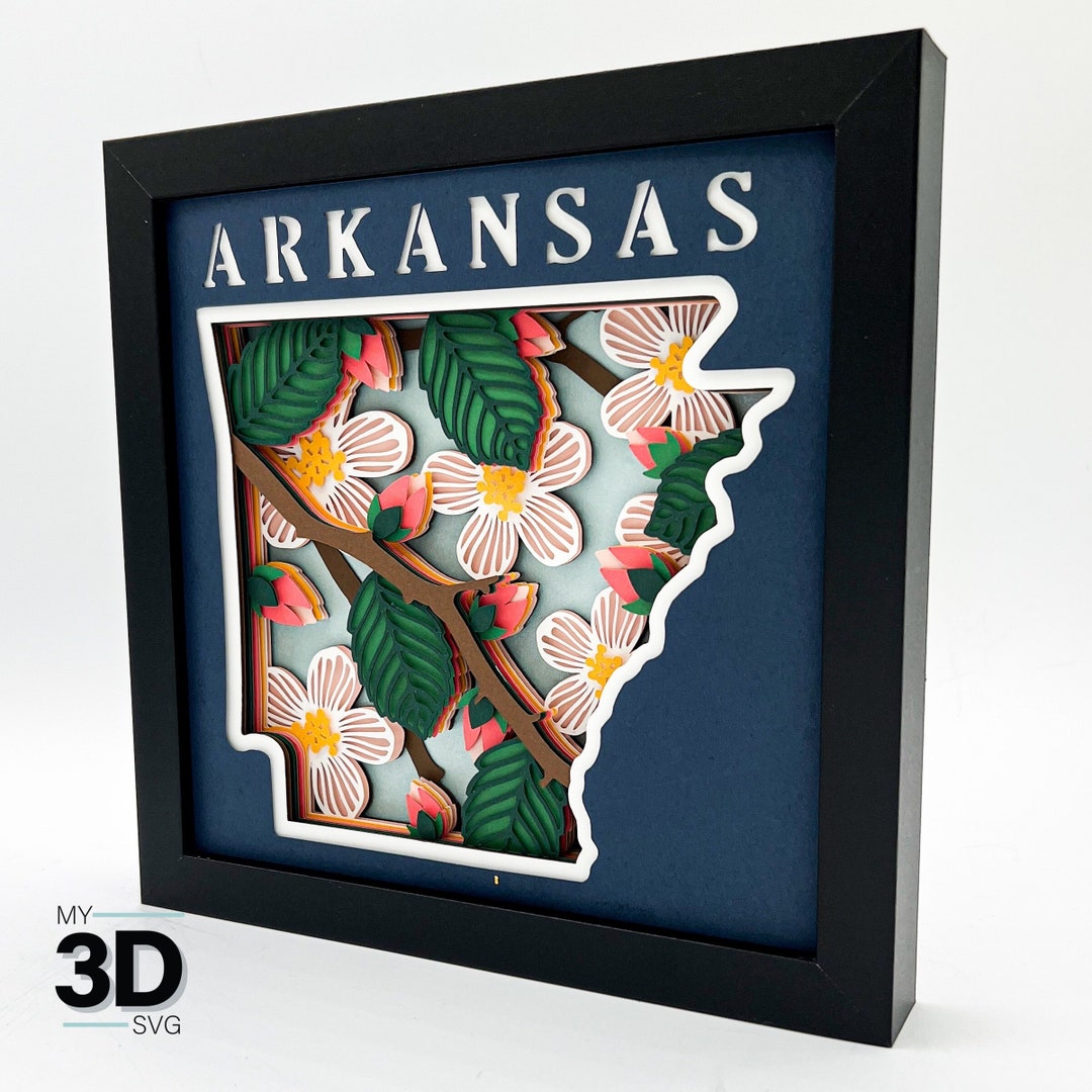 3D ARKANSAS SVG - Apple Blossom Svg - for Cricut - for Silhouette - Etsy
