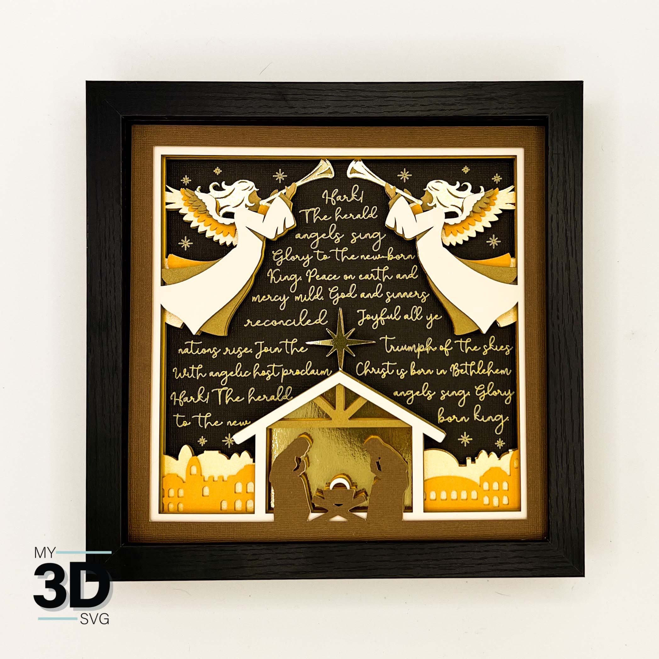 3D HARK the HERALD ANGELS Sing Svg - 3D Christmas Svg - Shadow Box Svg ...