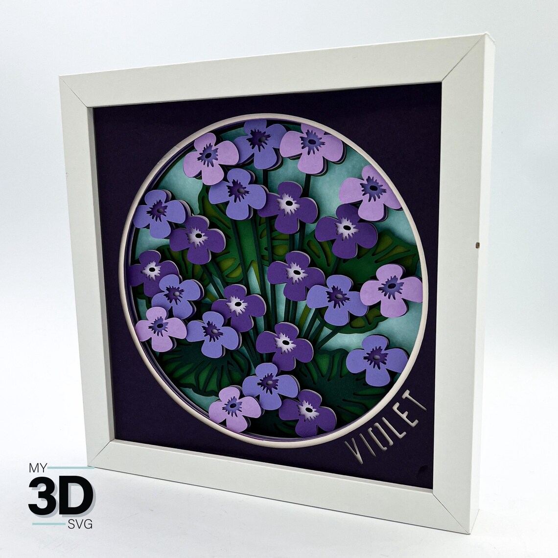 3D VIOLET Shadow Box Svg - for Cricut - for Silhouette - Etsy