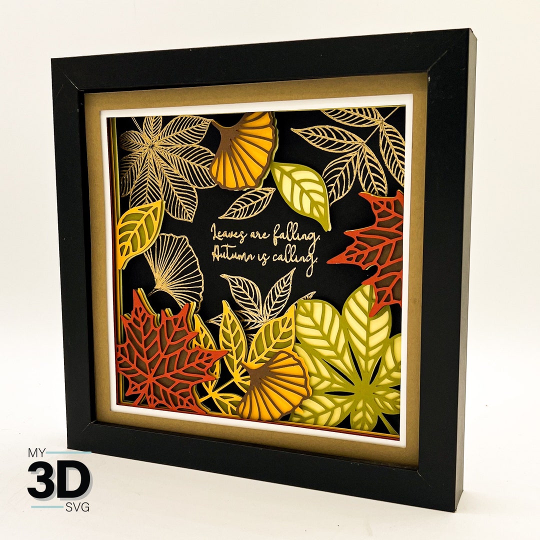 3D LEAVES FALLING Svg - FALL Shadow Box Svg - for Cricut - for ...
