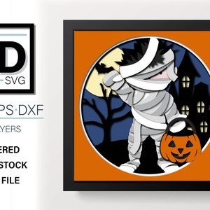 3D MUMMY Svg - HALLOWEEN Shadow Box Svg - for Cricut - for Silhouette ...