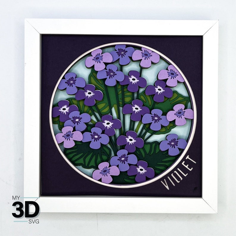 3D VIOLET Shadow Box Svg - for Cricut - for Silhouette - Etsy