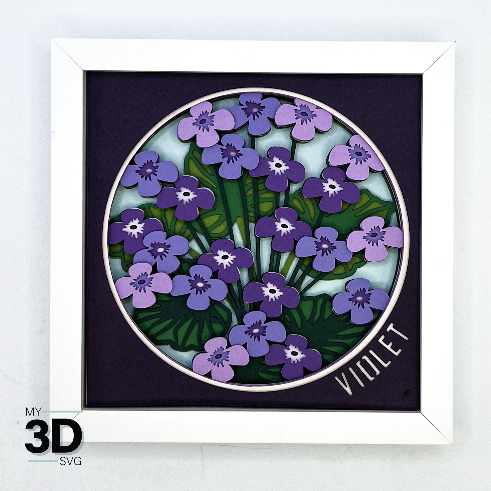 3D VIOLET Shadow Box Svg - for Cricut - for Silhouette - Etsy