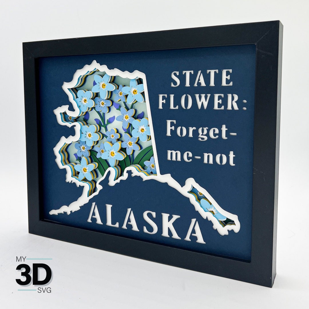 3D ALASKA SVG - Forget Me Not Flower Svg - for Cricut - for Silhouette ...