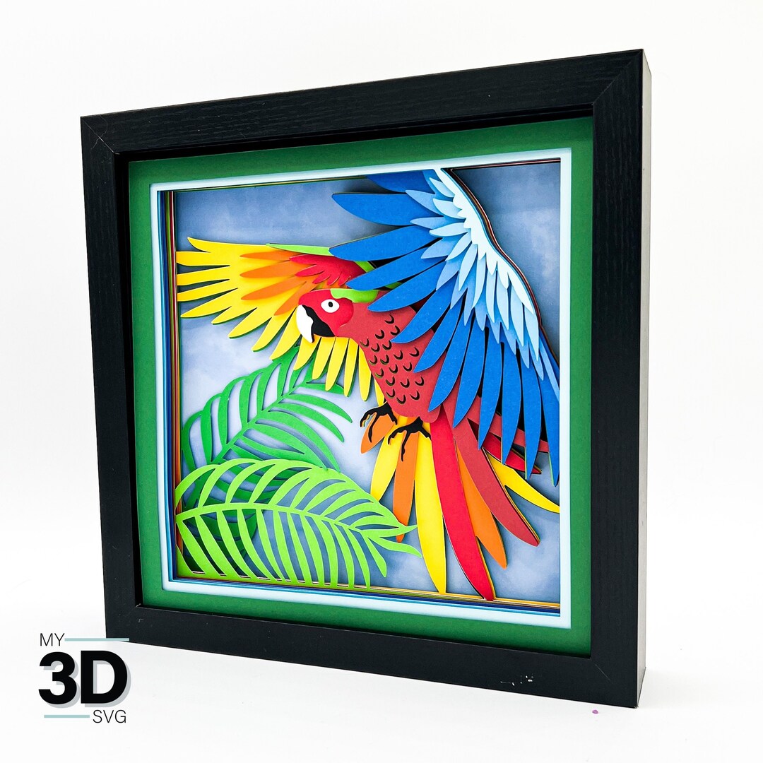 3D PARROT Svg - Shadow Box Svg -layered Cardstock Svg - for Cricut ...