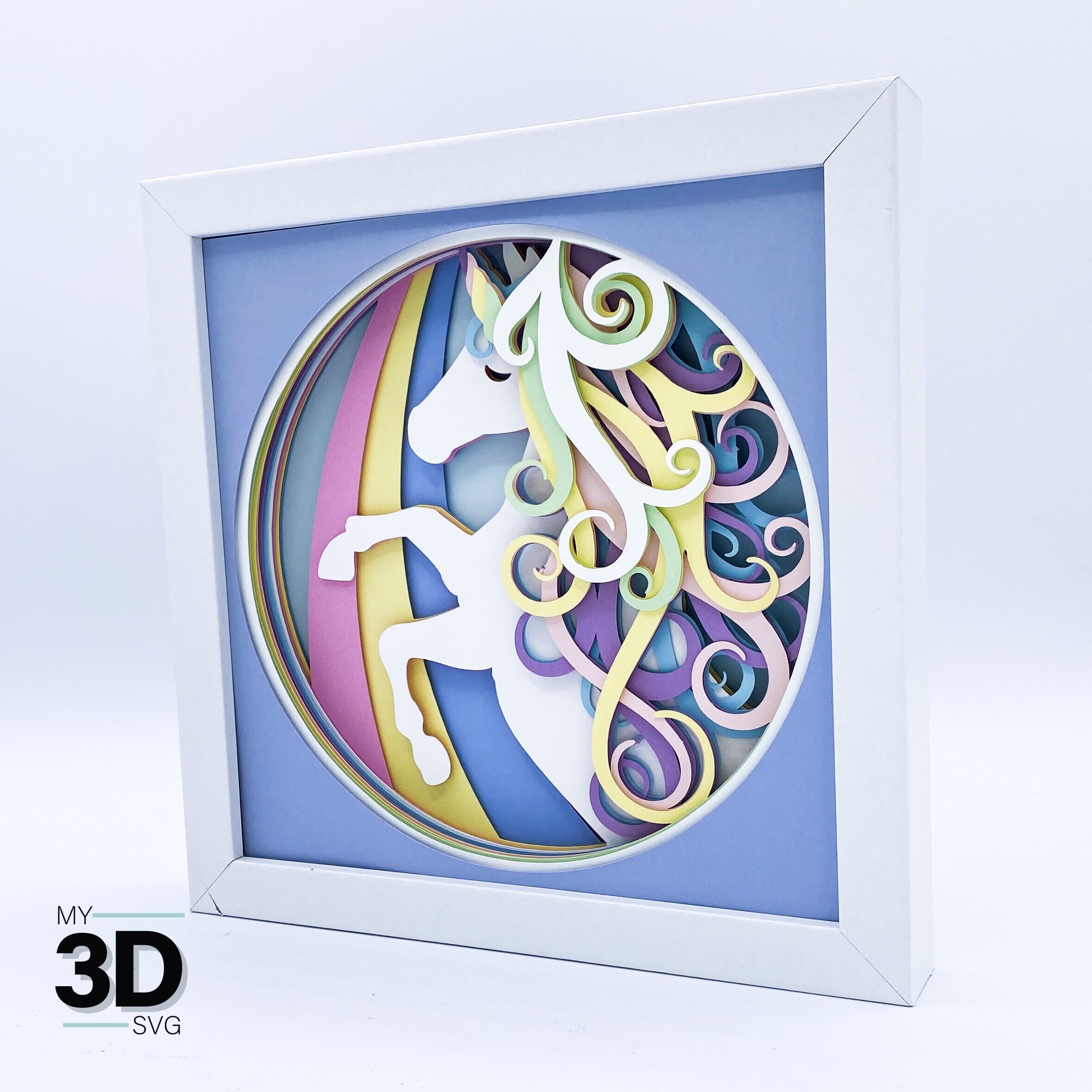 3D UNICORN Svg - KIDS ROOM Shadow Box - for Cricut - for Silhouette - Etsy