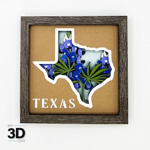 3D TEXAS SVG - Blue Bonnet Svg - for Cricut - for Silhouette - Etsy