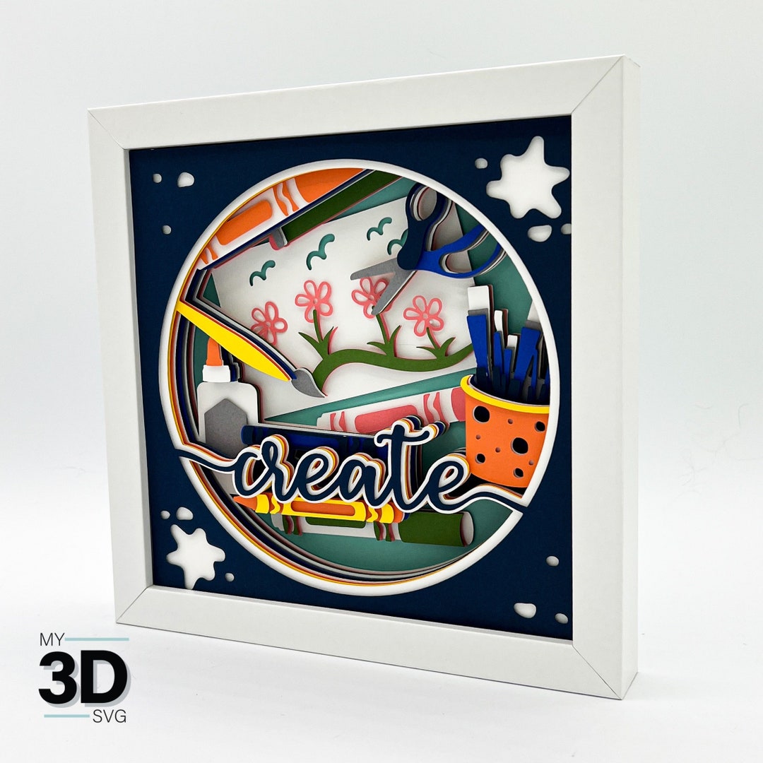 3D CREATE ELEMENTARY SVG - Shadow Box Svg - Layered Cardstock Svg - for ...