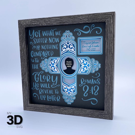 CUSTOMIZABLE 3D CHRISTIAN MEMORIAL Shadow Box Svg for Cricut | Etsy