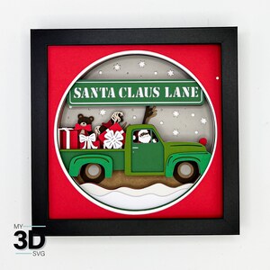 3D SANTA CLAUS LANE Shadow Box - 3D Christmas Svg - for Cricut - for ...