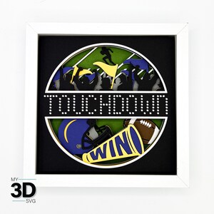 3D FOOTBALL SVG -SPORTS Shadow Box Svg -layered Cardstock Svg - for ...