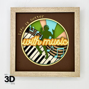 3D MUSIC SVG - Shadow Box Svg - for Cricut - for Silhouette - Etsy