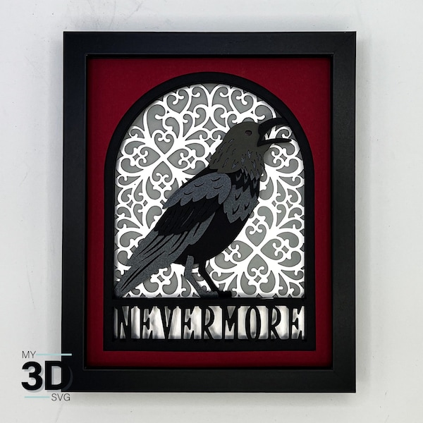 Raven Shadow Box Svg - Etsy