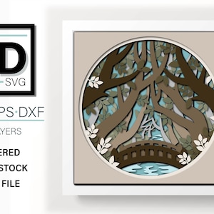 3D WOODLAND STREAM SVG - Fall Svg - Shadow Box Svg - for Cricut - for ...