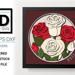 3D ROSE Shadow Box Svg - for Cricut - for Silhouette - Etsy