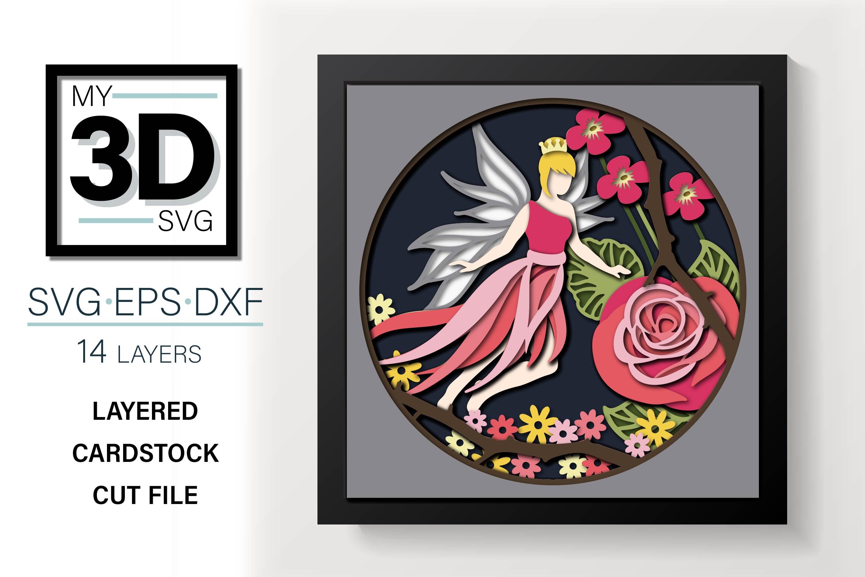 3D FAIRY PRINCESS SVG Shadow Box Svg for Cricut for - Etsy Australia