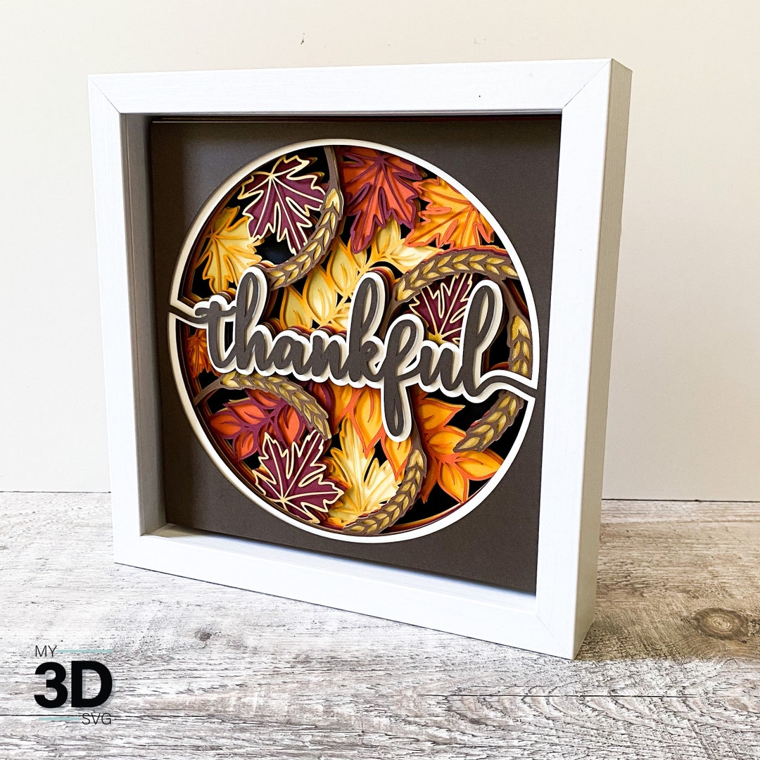 3D THANKFUL Svg - FALL Shadow Box Svg - for Cricut - for Silhouette - Etsy