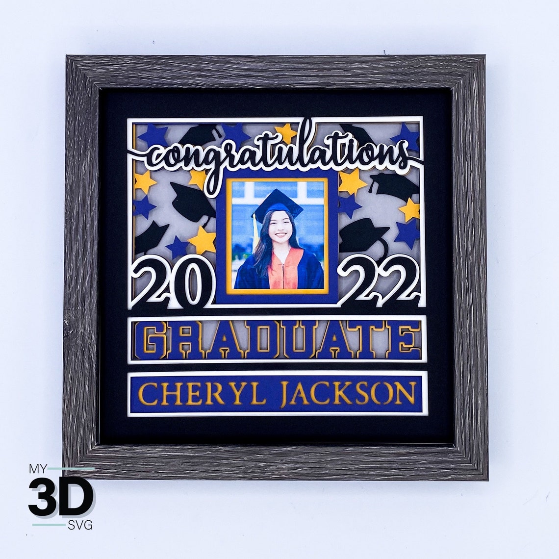 CUSTOMIZABLE 3D GRADUATION Shadow Box Svg for Cricut for - Etsy