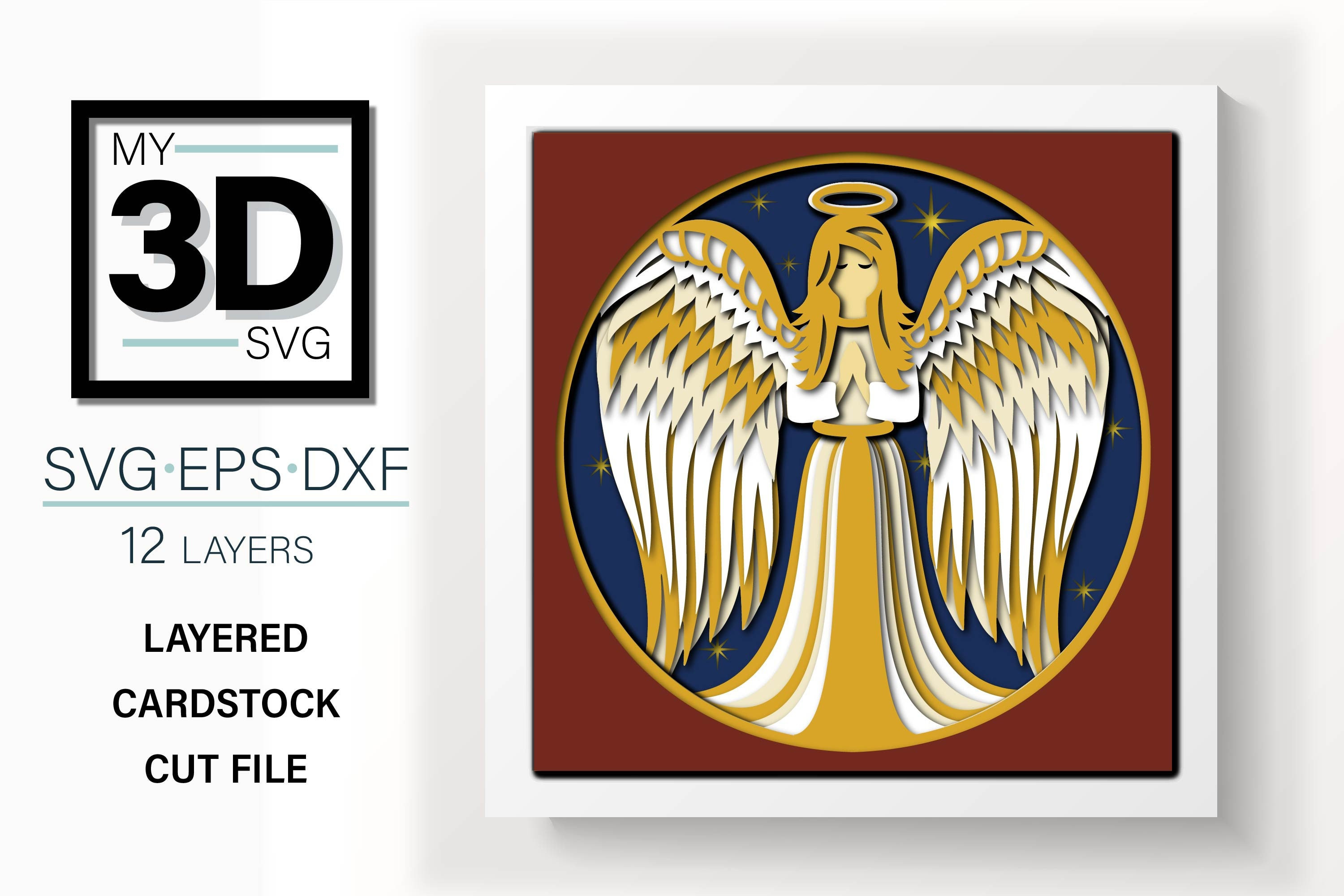 3D ANGEL Svg 3D Christmas Svg CHRISTIAN Svg CHRISTMAS | Etsy