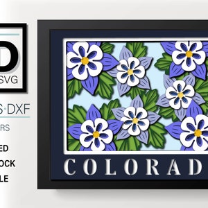 3D COLORADO SVG - Blue Columbine Svg - for Cricut - for Silhouette - Etsy