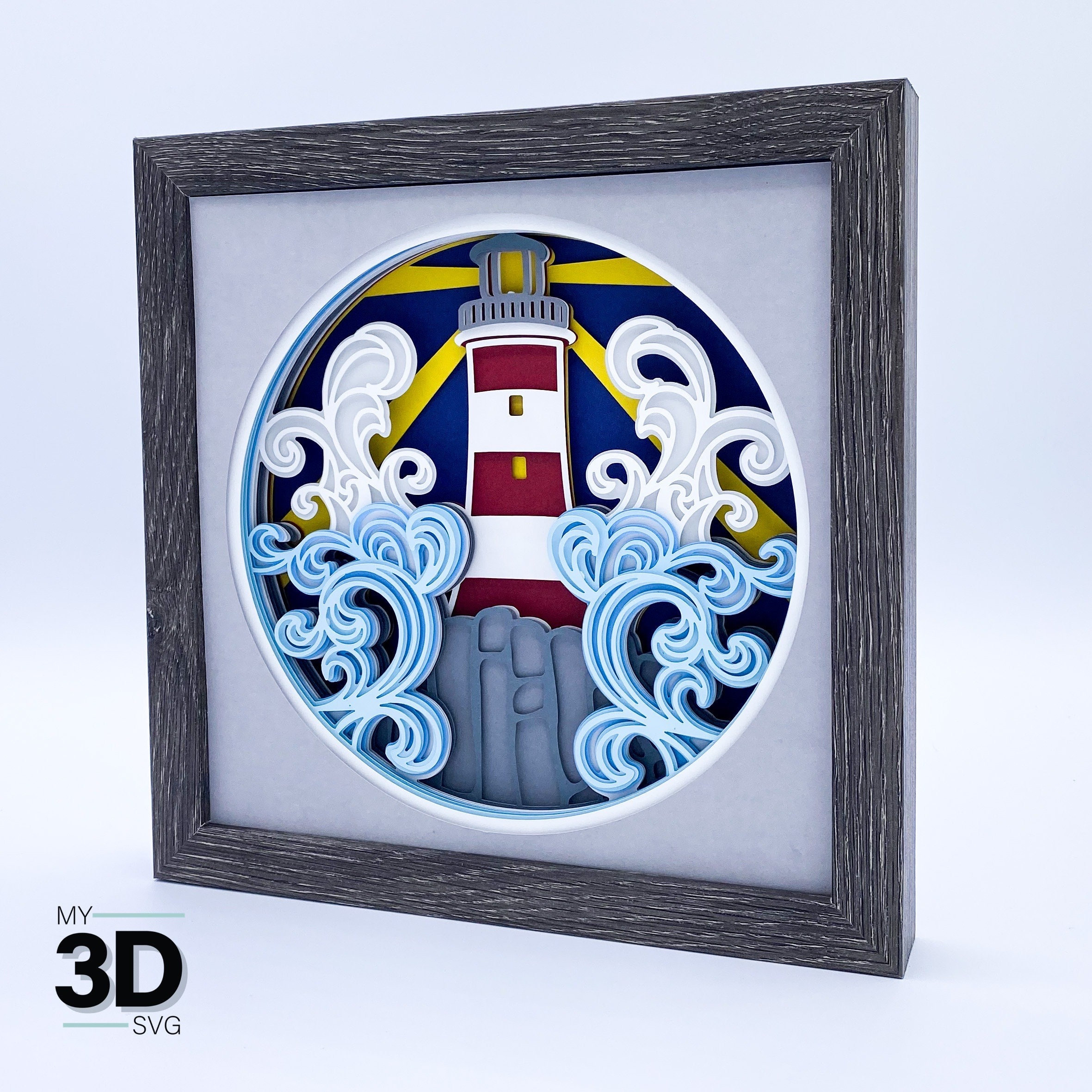 3D LIGHTHOUSE SVG NAUTICAL Shadow Box for Cricut for - Etsy
