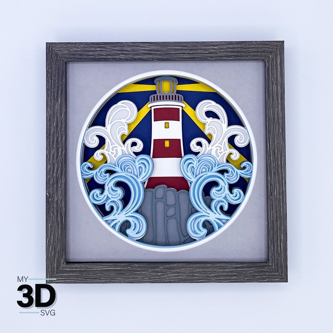 3D LIGHTHOUSE SVG NAUTICAL Shadow Box for Cricut for - Etsy