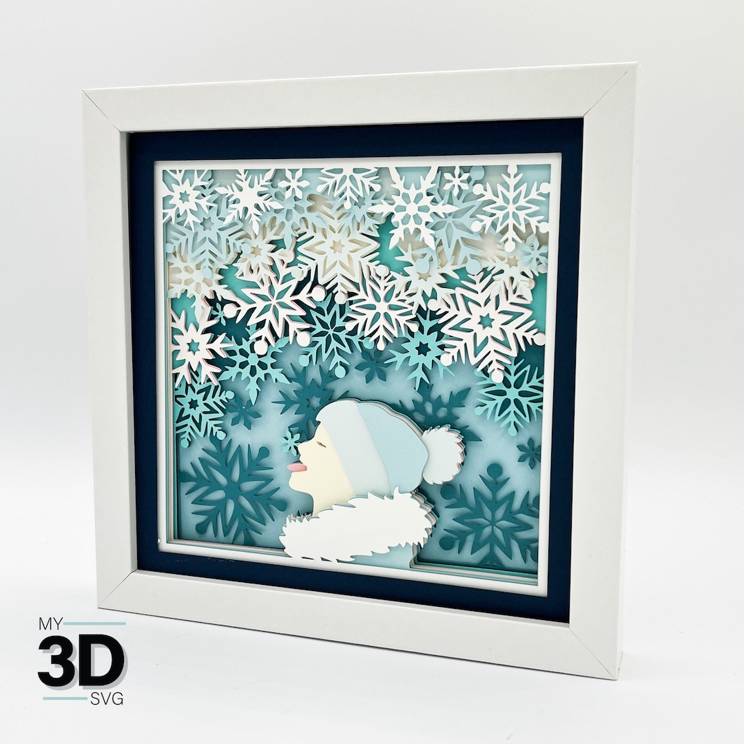 3D SNOW FALLING Shadow Box Svg - WINTER Shadow Box Svg - for Cricut ...