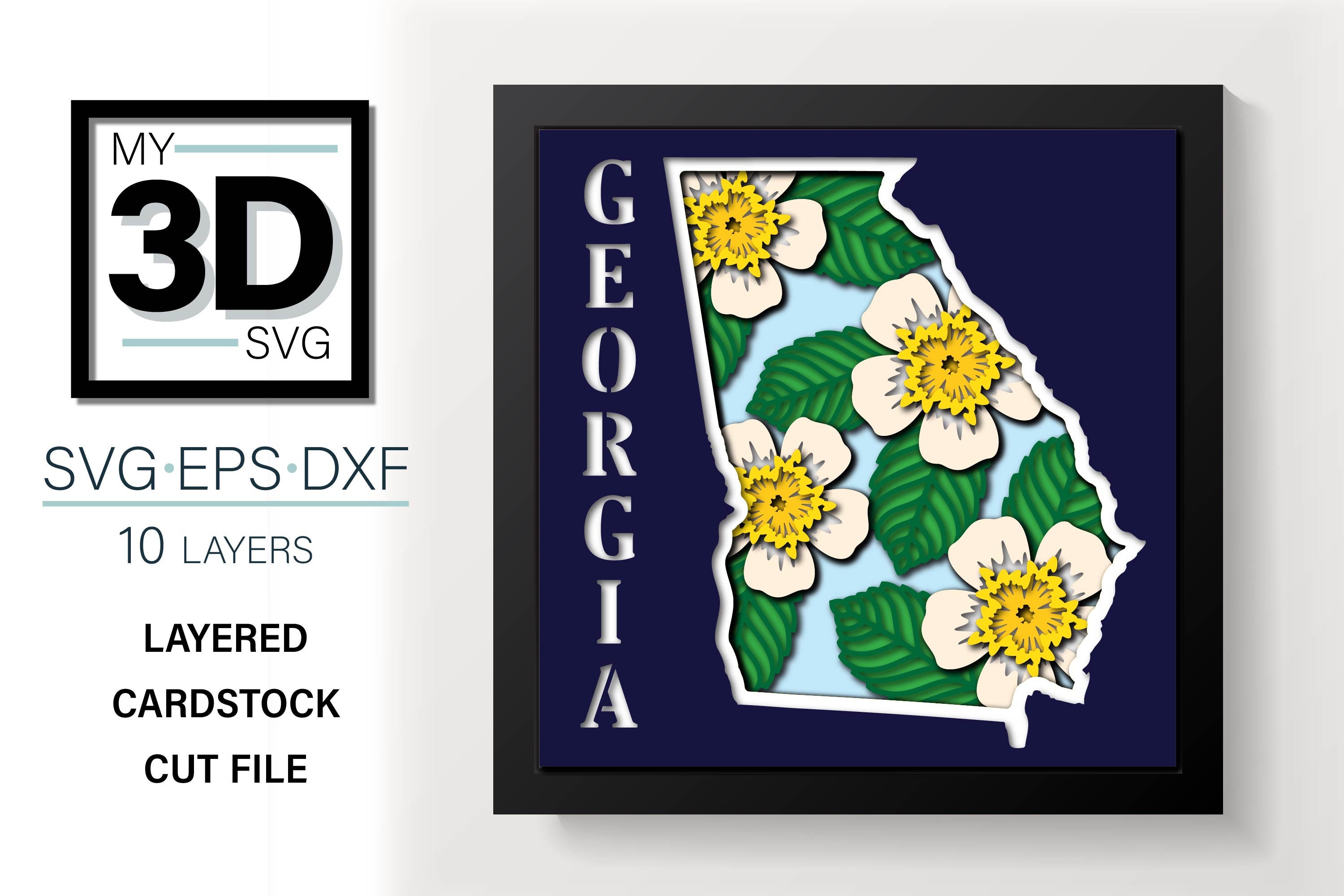 3D GEORGIA SVG - CHEROKEE Rose Svg - for Cricut - for Silhouette - Etsy